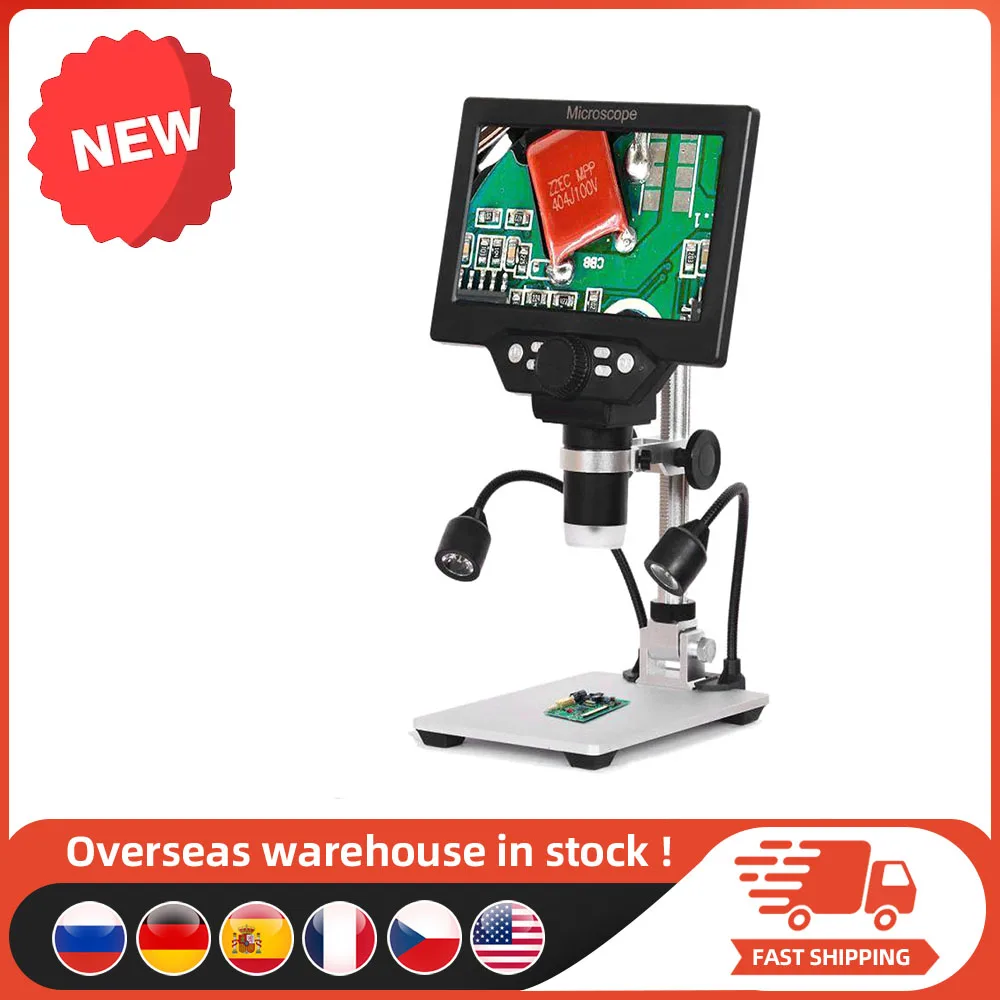 G1200 microscópio digital 12mp 7 Polegada display lcd 1 1200x ...