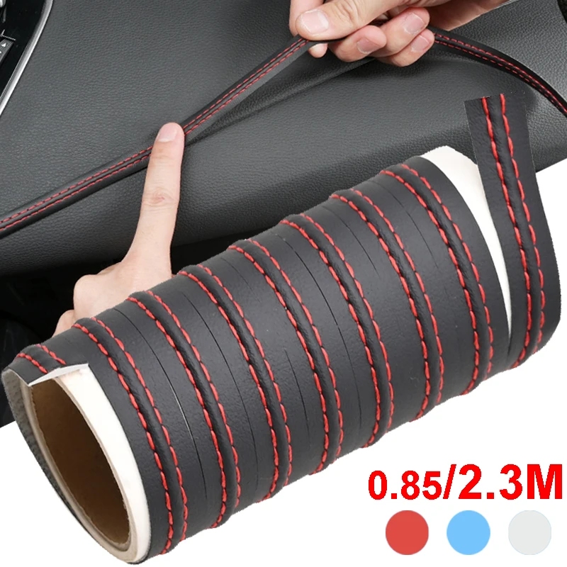 Car-Interior-Moulding-Trim-Self-adhesive-Dashboard-Leather-Decorative ...