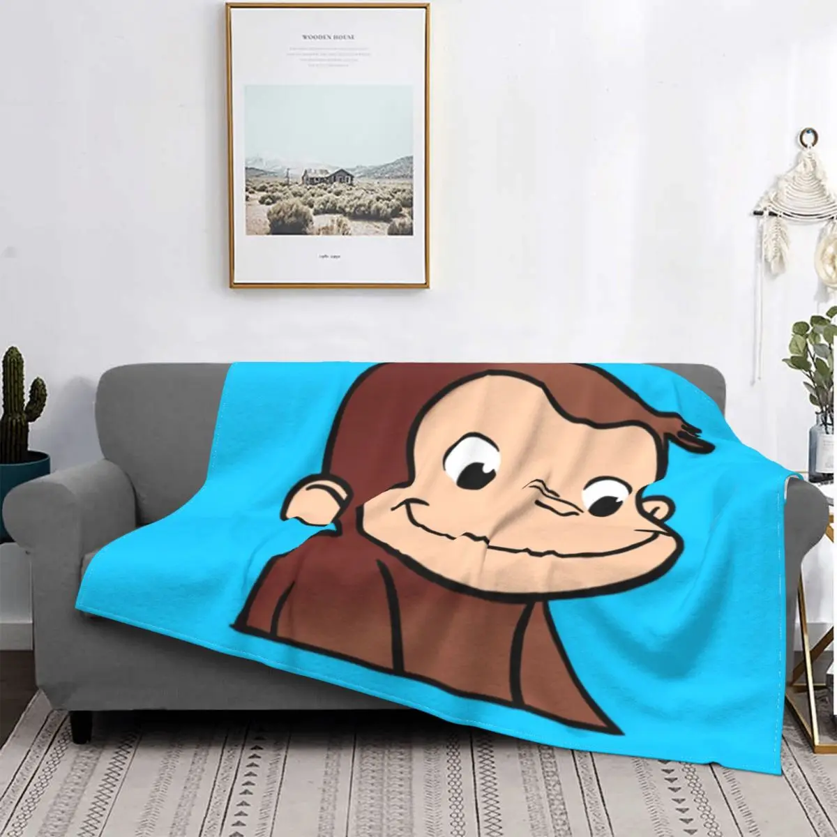Curious-George-Monkey-Knitted-Blankets-cartoon-kids-TV-Series-Flannel ...
