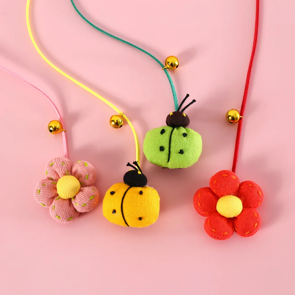 GRELOT CLOCHE,red--Bâton de chat en tissu, dessin animé, boule de ...