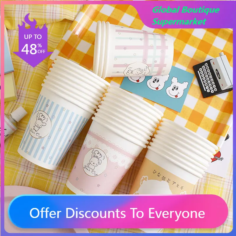 Creative Cute Disposable Paper Cup Home Cartoon Office Use Thickened ...