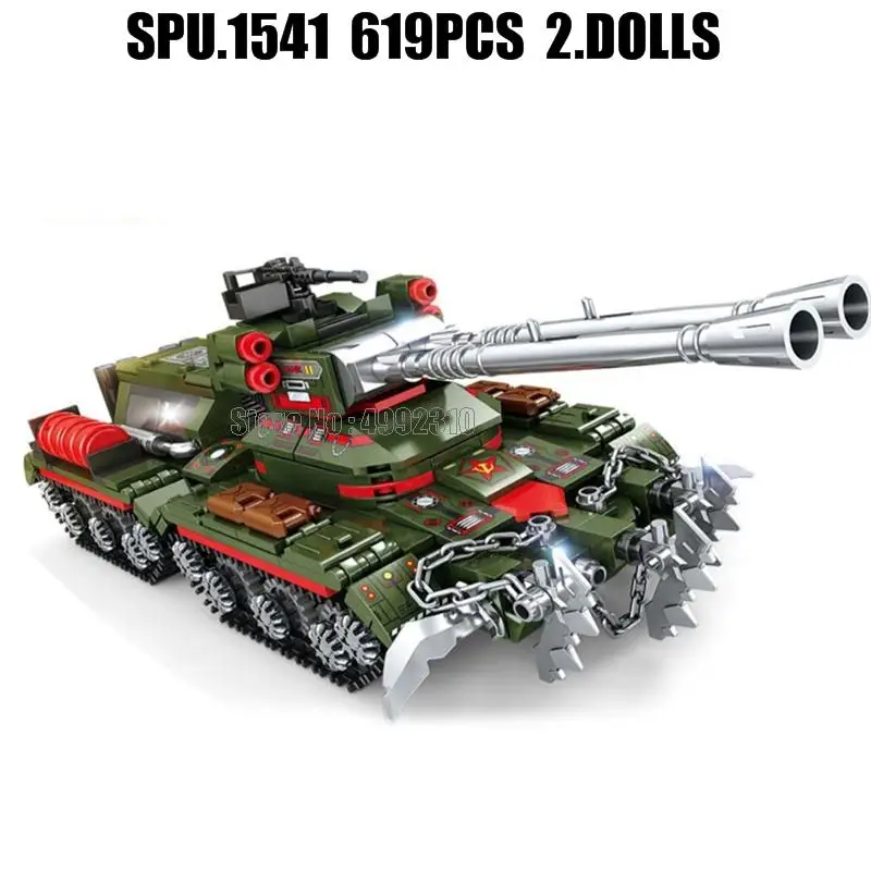 81050-619pcs-Military-Red-Alert-Tank-With-Light-2-Dolls-Army-Weapon-Boy ...