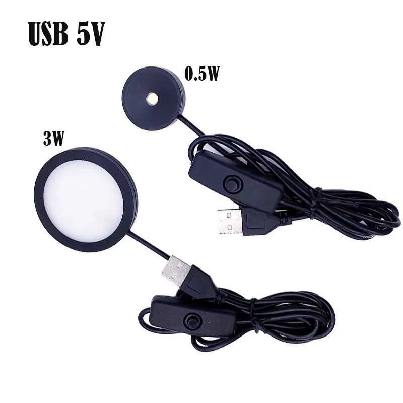 USB-LED-Mini-Spotlight-5V-Round-Surface-Mount-Cabinet-Display-Showcase ...