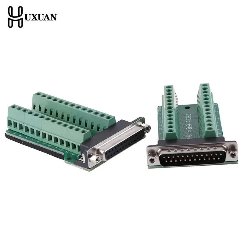 DB25 D SUB Female 25Pin Plug Breakout PCB Board 2 Row Terminals ...