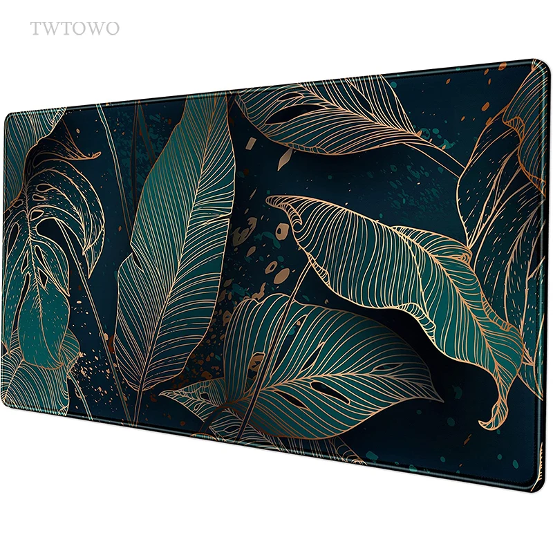 Golden-Green-Palm-Leaves-Mouse-Pad-Gamer-XL-New-Home-HD-Mousepad-XXL ...