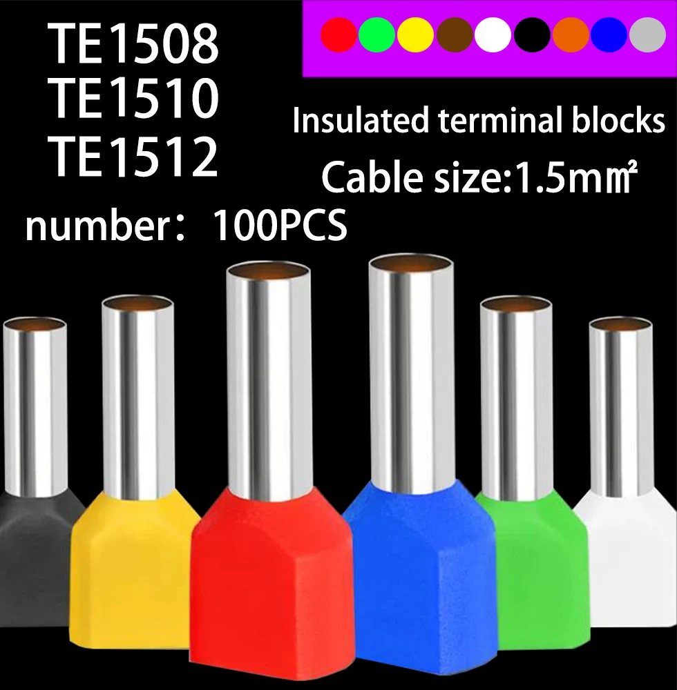 100PCS-TE1508-TE1510-TE1512-ouble-pipe-1-5MM-cold-pressed-end-double ...