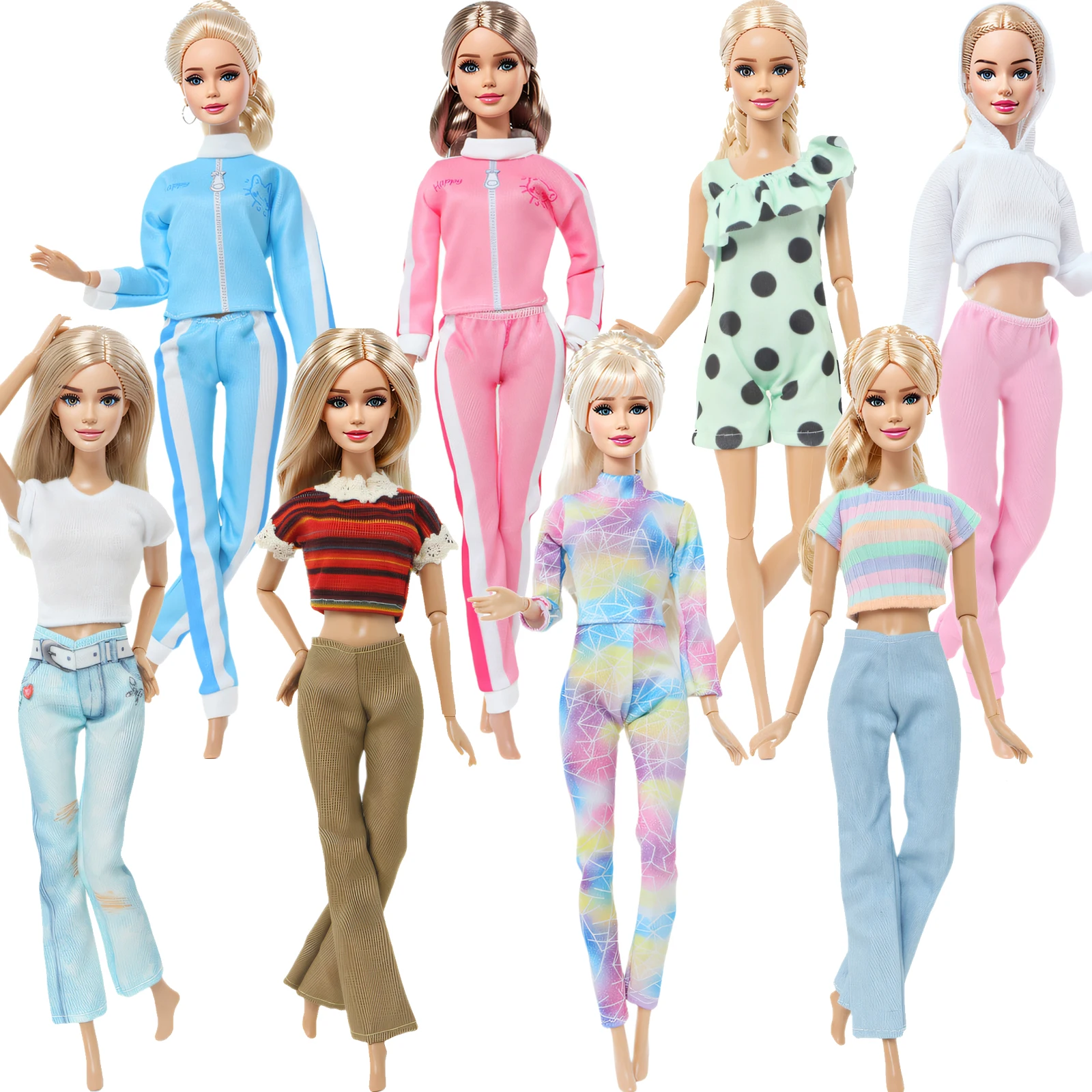 Fashion-Doll-Outfit-Tops-Pants-Sport-Wear-Coat-Daily-Jumpsuit-Girl ...