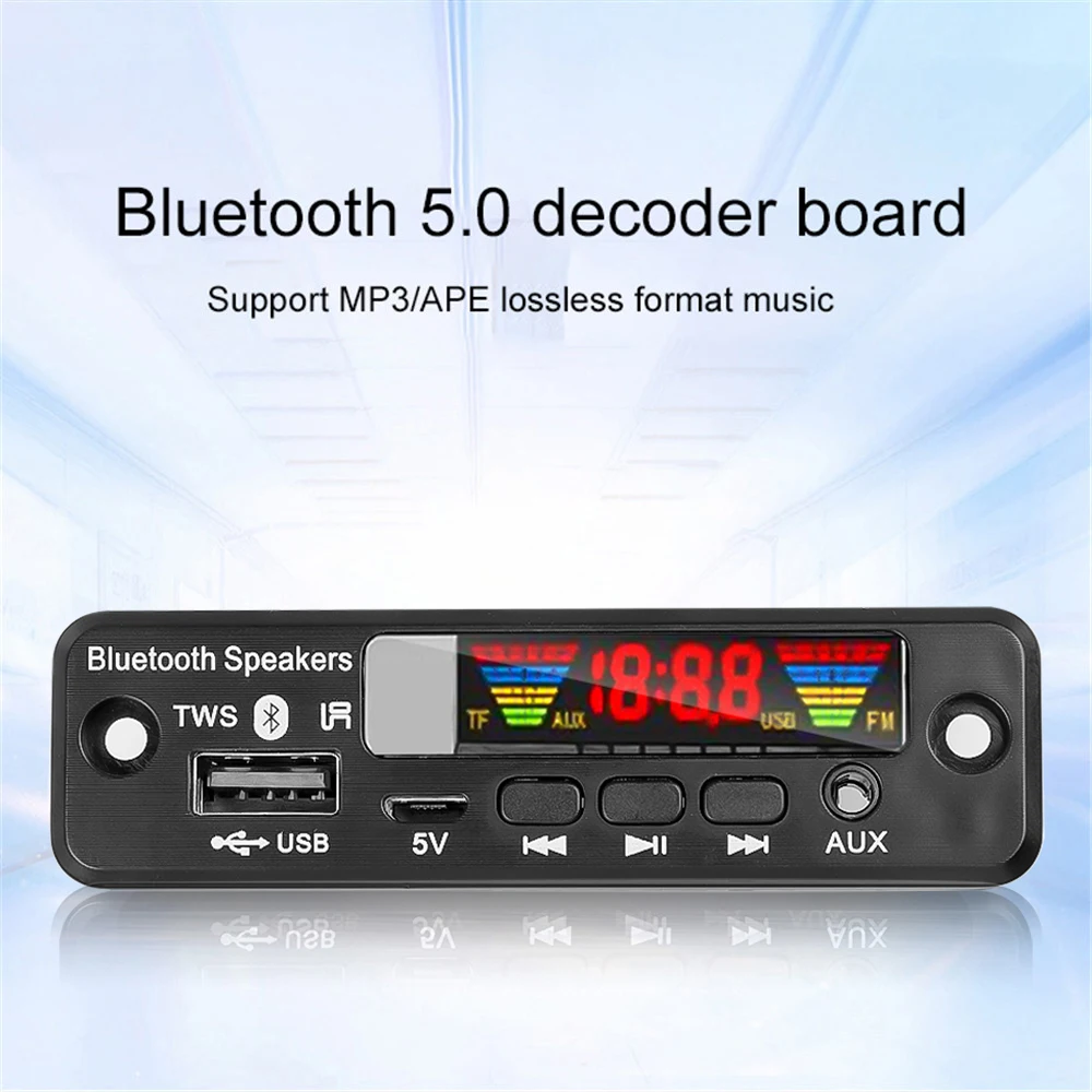5V MP3 Decoder Board Wireless TWS Bluetooth 5.0 Car Kit APE/MP3 Lossless Music Player FM Radio ...