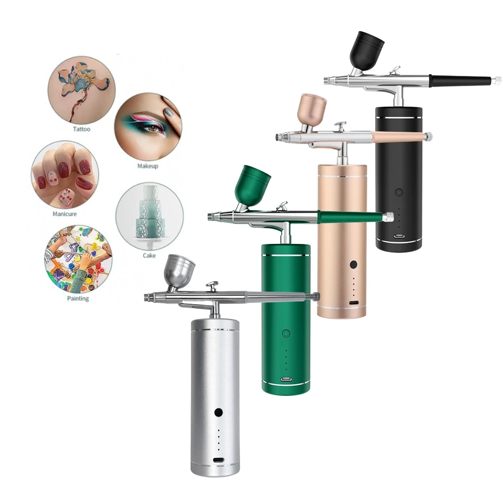 Oxygen-Injector-Mini-Air-Compressor-Kit-Air-Brush-Paint-Spray-Gun-For ...