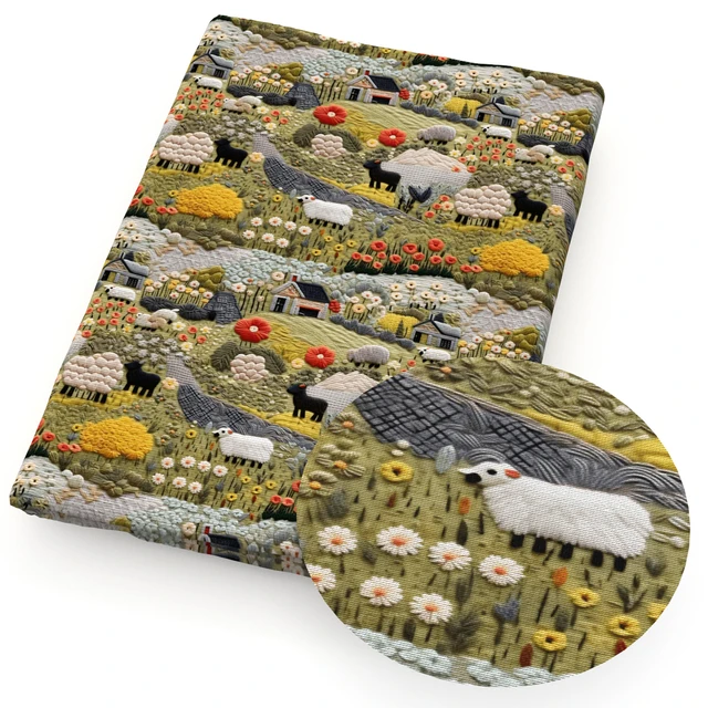 50*145cm 3D Imitation Embroidery Lace Bear Butterfly Cat Cotton By The ...