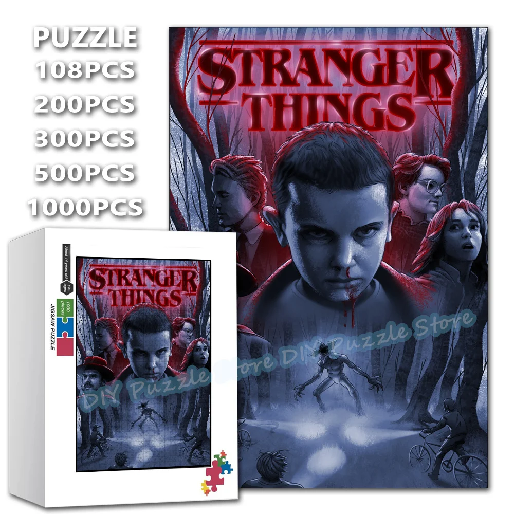 Stranger Things Diy Print Puzzle Jigsaw Horror Tv Show Characters ...