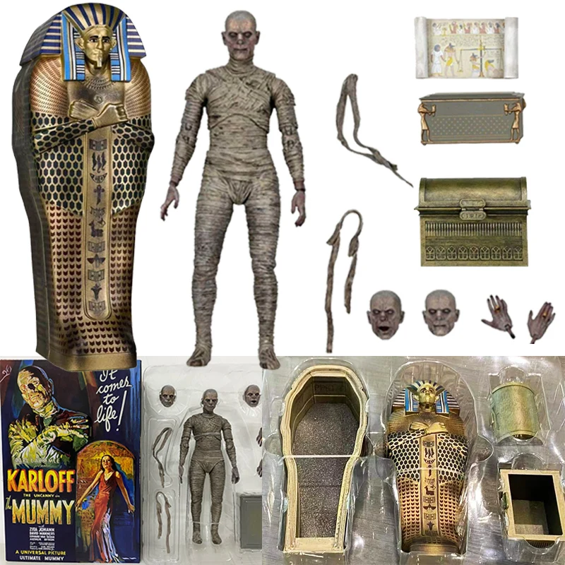 NECA Figure Universal Monsters The Mummy Casket Coffin Pyramid Action ...