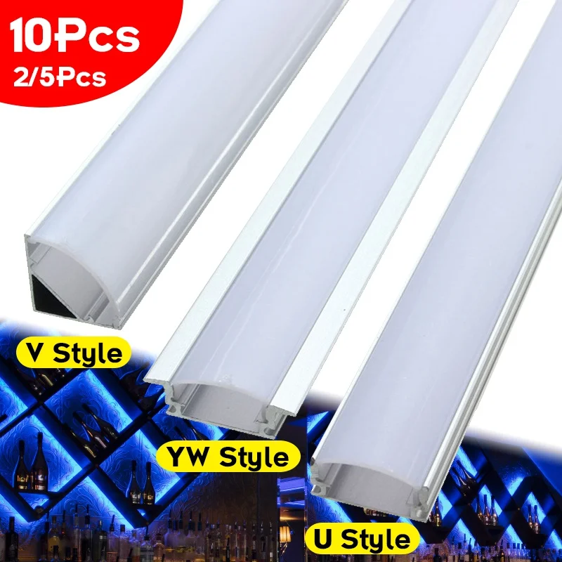 5PCS 30CM 50CM U/V/YW-Style Aluminum Channel LED Strip Light Holder ...
