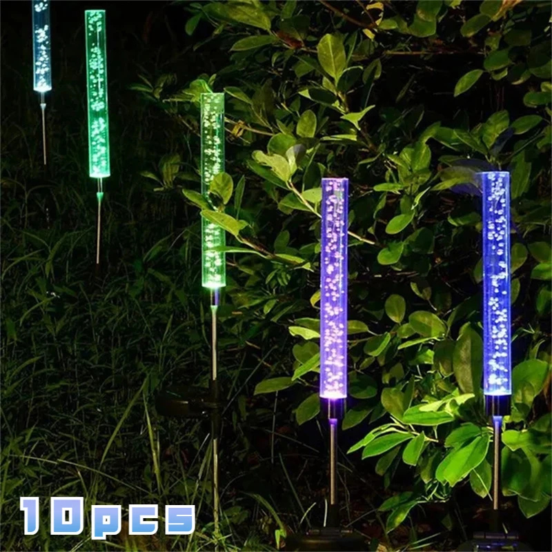 10pcs Solar Garden Lights Outdoor Solar Tube Lights Solar Acrylic ...