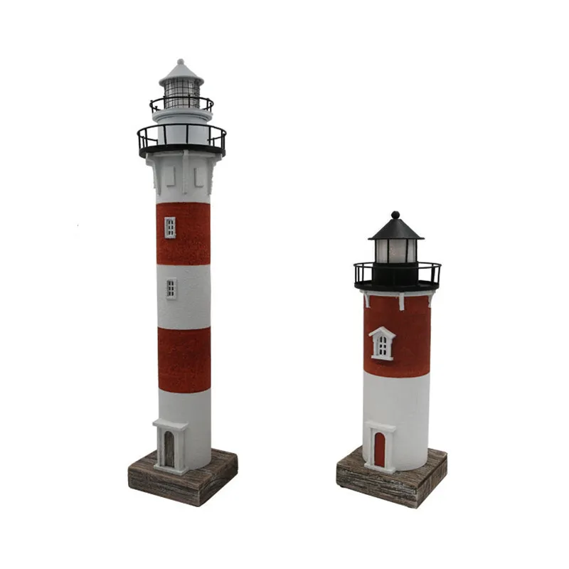 Retro-PVC-Lighthouse-Decor-with-Light-Rustic-Small-Nightlight-Ocean ...