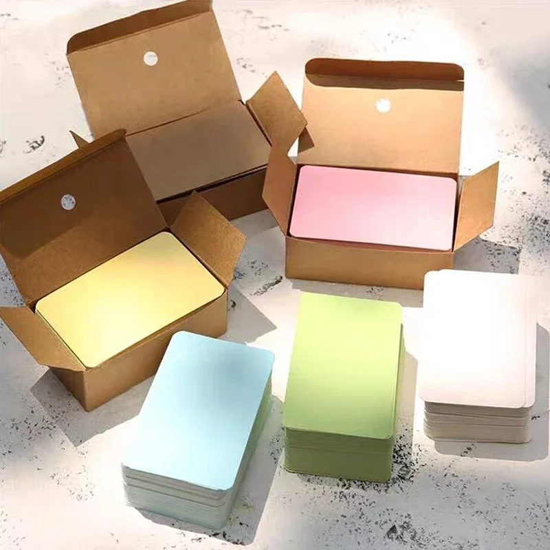 100pcs Kraft Paper Blank Greeting Cards Postcards And Envelopes Round ...