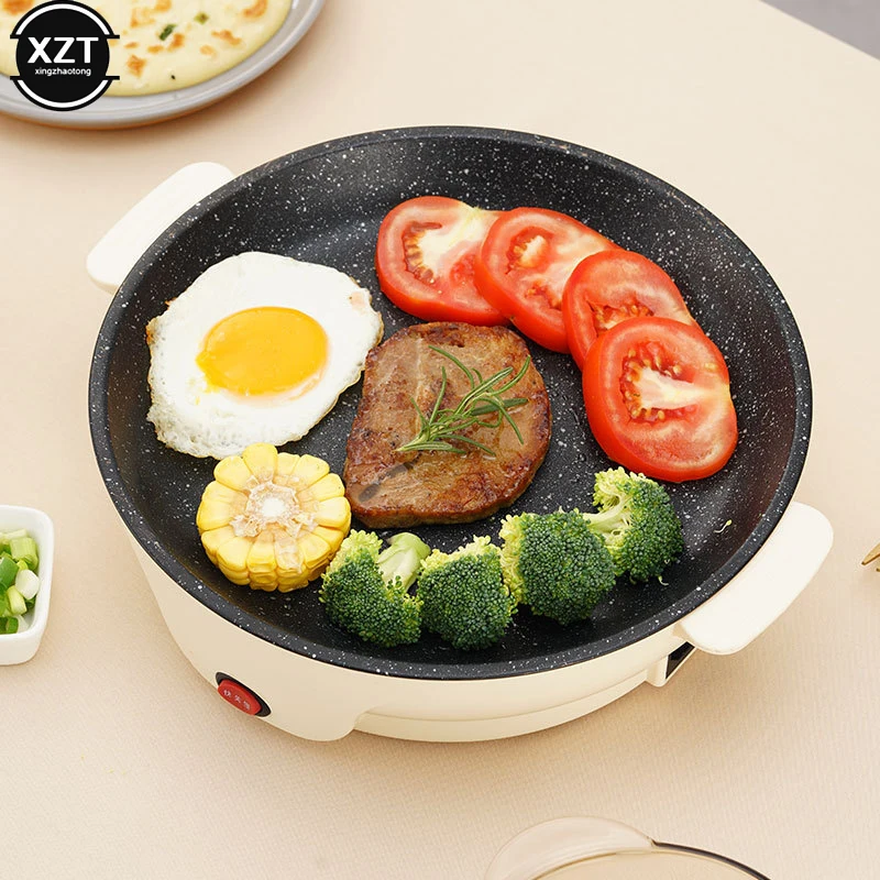 220V Multifunction Electric Frying Pan Skillet Non-Sticky Grill Fry ...
