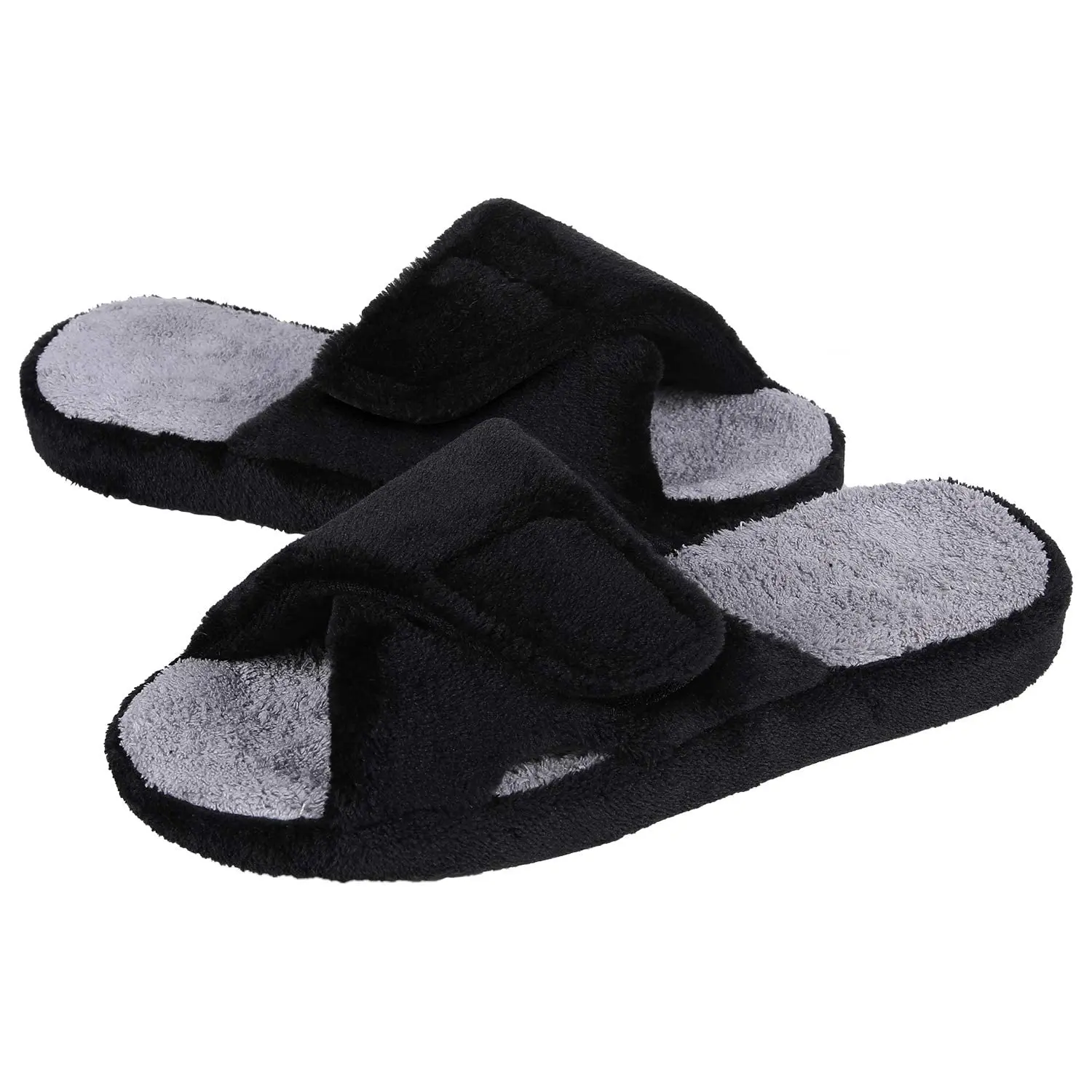 Comwarm Four Seasons Fuzzy House Slippers Women Home Flats Sandals Open ...