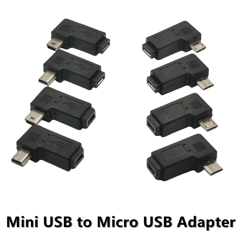 New-Mini-USB-to-Micro-USB-Adapter-Plug-90-Degree-Left-Right-Angle-Micro ...