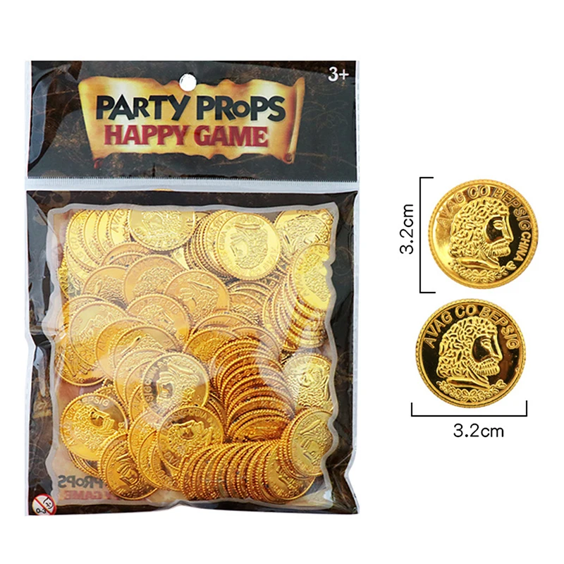 100pcs-Poker-Casino-Chips-Coin-Gold-Plating-Plastic-Spanish-Treasure ...