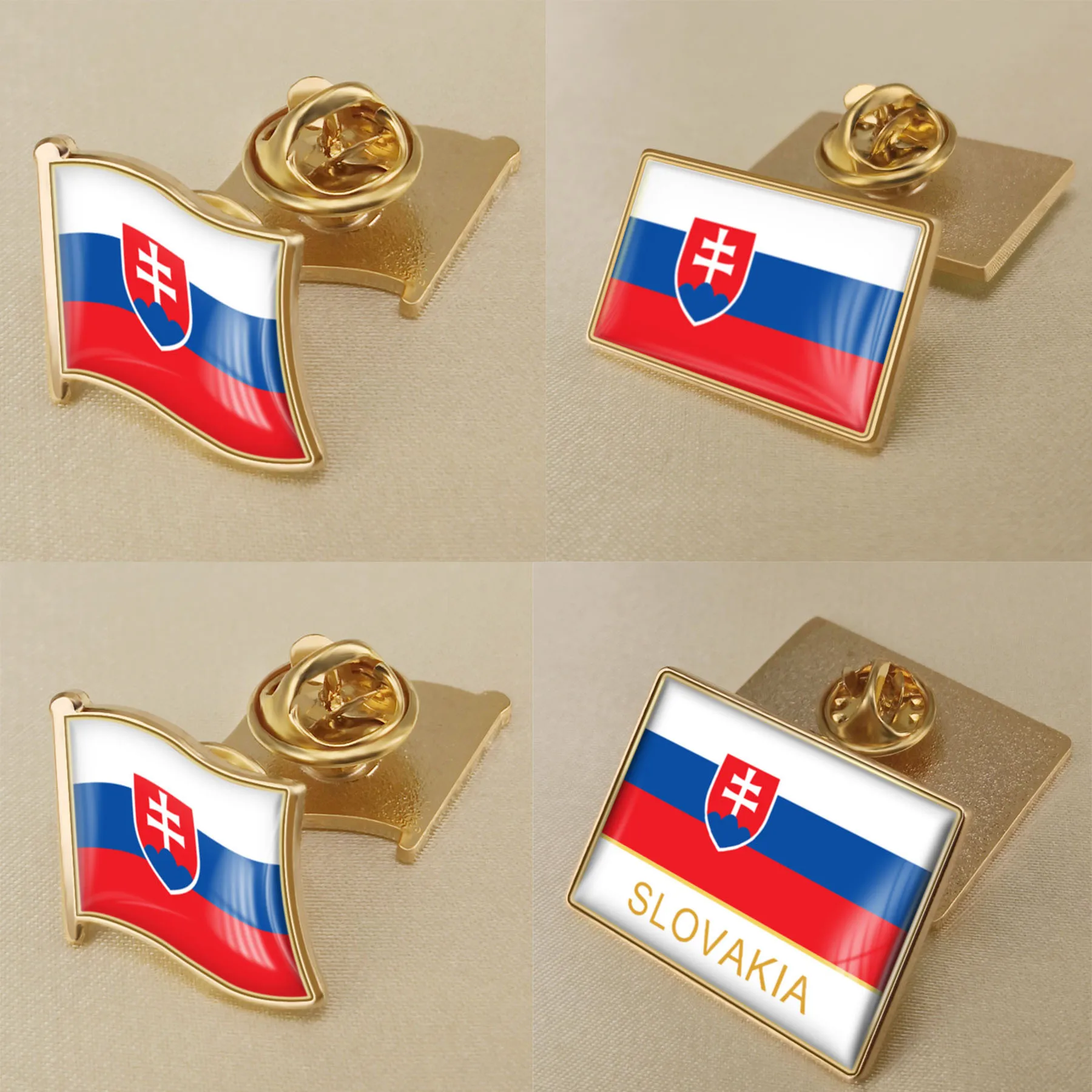 Slovakia Flag National Emblem Brooch Badges Lapel Pins