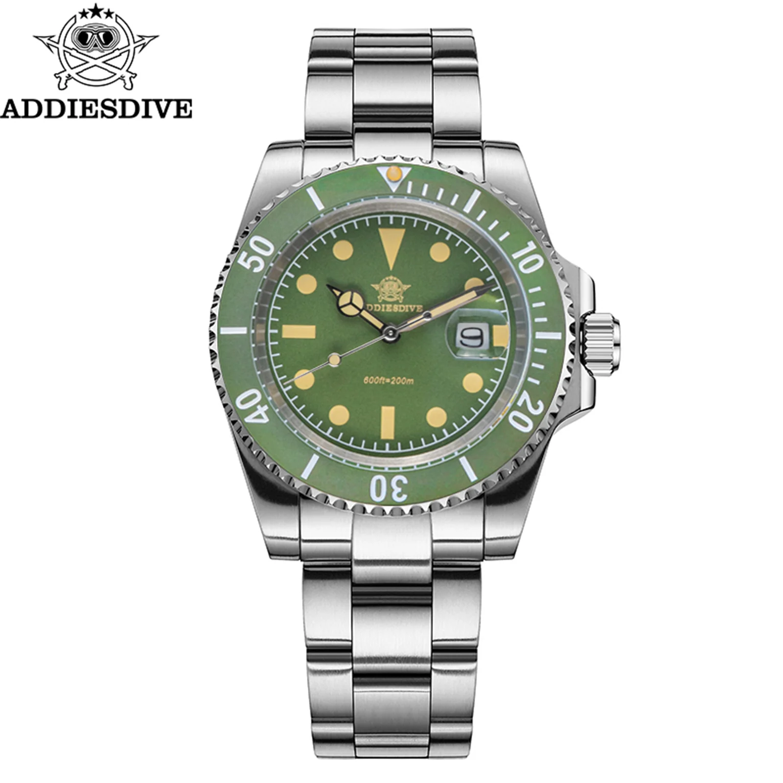 ADDIESDIVE-New-Quartz-Watch-Men-Diving-200m-Men-s-Watch-Green-AR ...