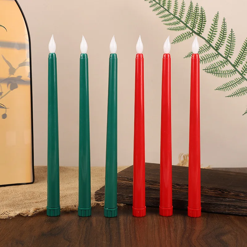 6PCS Remote Control Kwanzaa LED Candles Green Red Black Taper ...