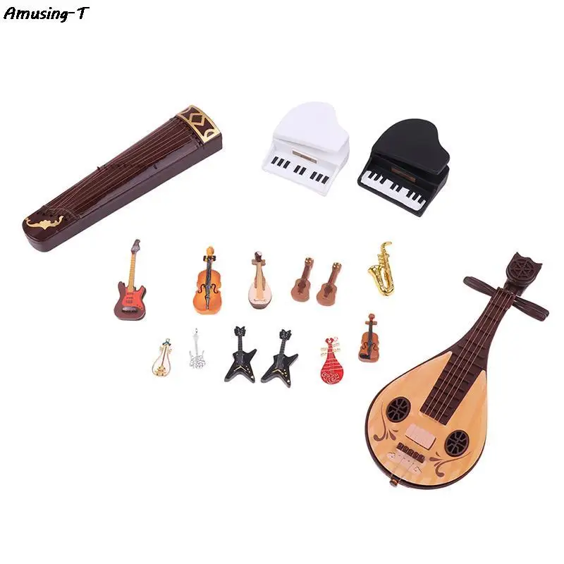 Dollhouse-Miniature-Simulation-Violin-Guitar-Piano-Instrument-Model ...