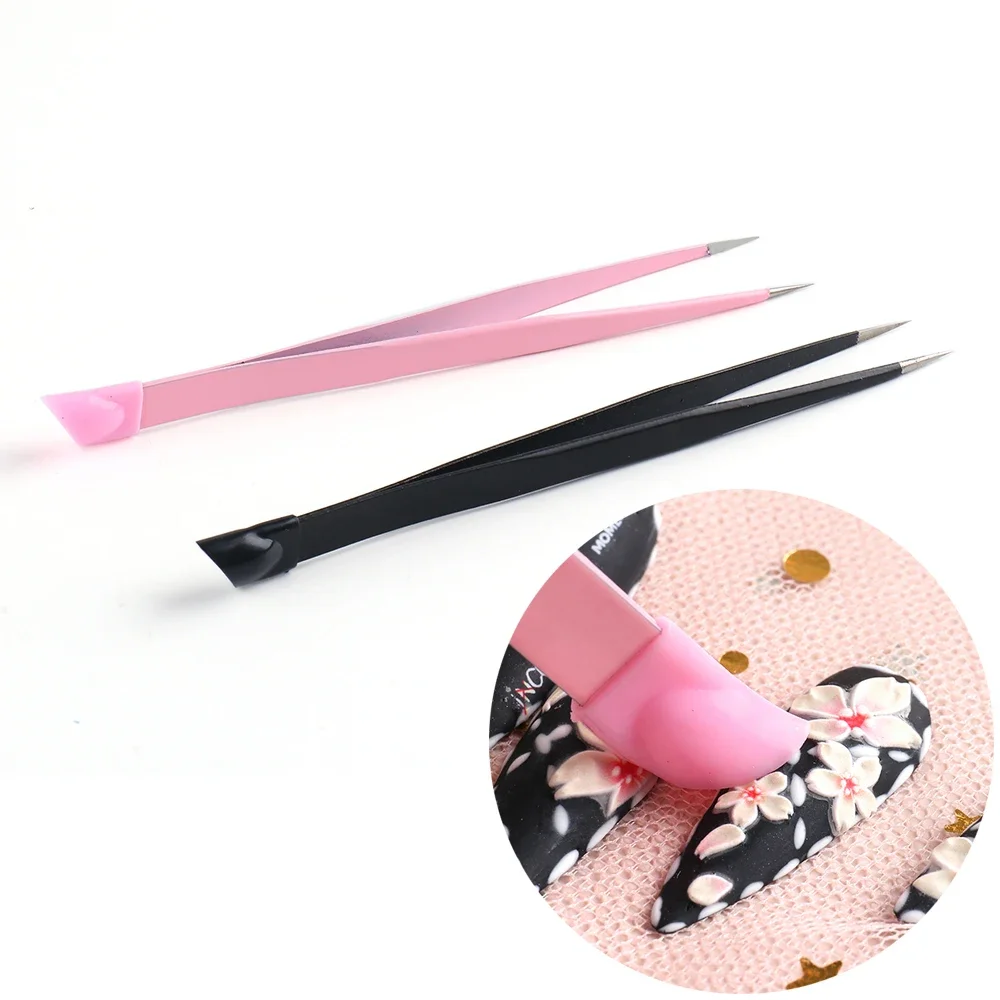 Pinzas multifuncionales de doble punta para decoración de uñas ...