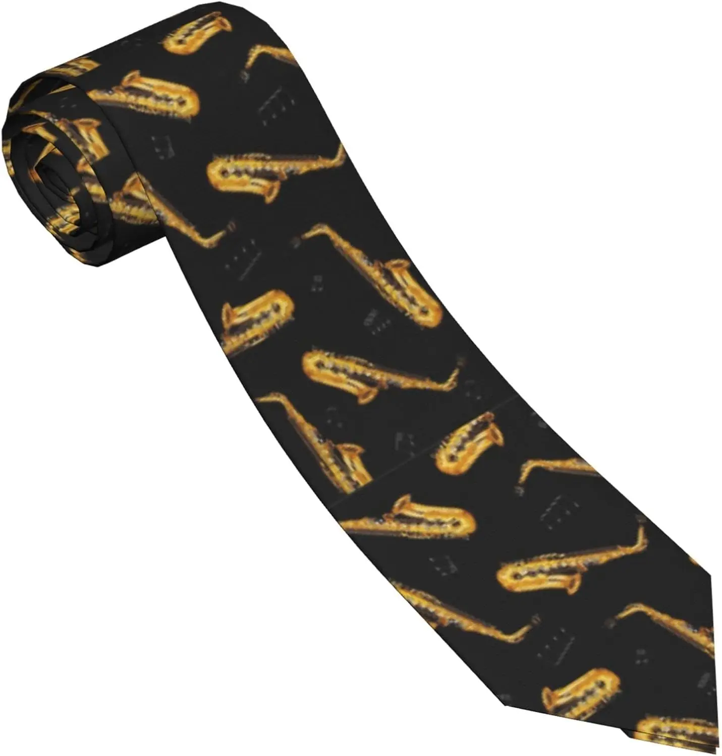 Men Fashion Polyester Saxophone And Music Neck Tie Standard Length ...