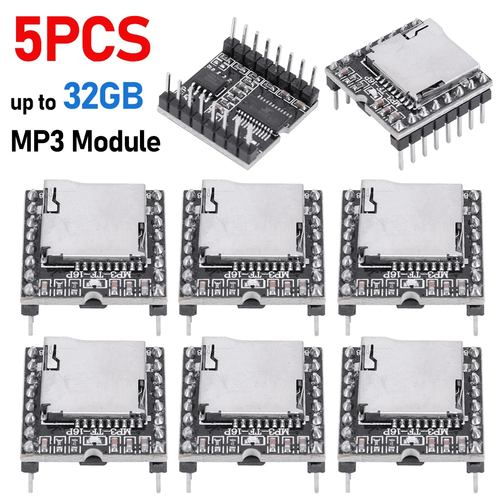 1-5PCS-DFPlayer-Mini-MP3-Player-Module-V3-0-16P-Support-TF-Card-U-Disk ...