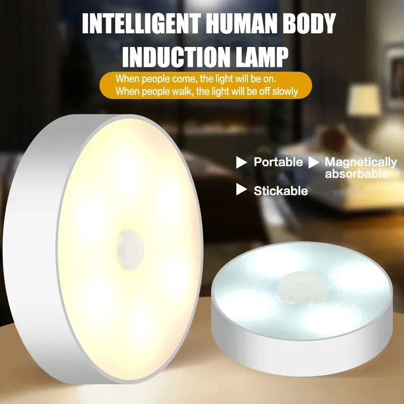 Small-Round-Motion-Sensor-Wireless-LED-Smart-Night-Lights-Human ...