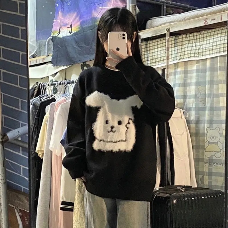 Deeptown-Kawaii-Black-Sweater-Women-Harajuku-Knitted-Female-Jumper ...