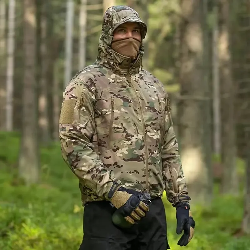 5XL 6XL Winter Fleece Jacket Men Soft Shell Tactical Waterproof ...