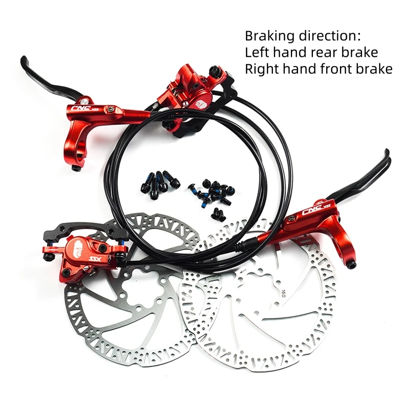 The Ordinary Set MTB Hydraulic Disc Brake Set - Front/Rear 160mm (Red ...