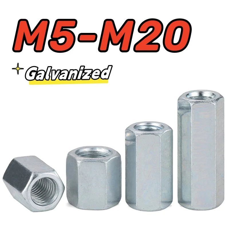 1-30pcs-M5-M6-M8-M10-M12-M14-M16-M18-M20-Galvanized-Hexagon-Nut ...