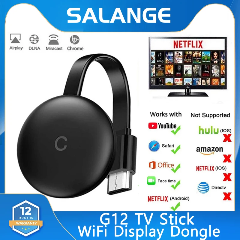 Dongle de pantalla WiFi inalámbrico, TV Stick Mirroring, 1080P, G12, TV ...