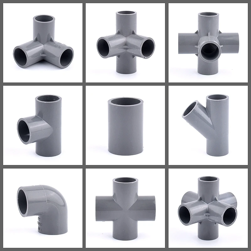Grey-20-25-32-40-50mm-Garden-PVC-Connector-Fittings-Straight-90-Elbow ...