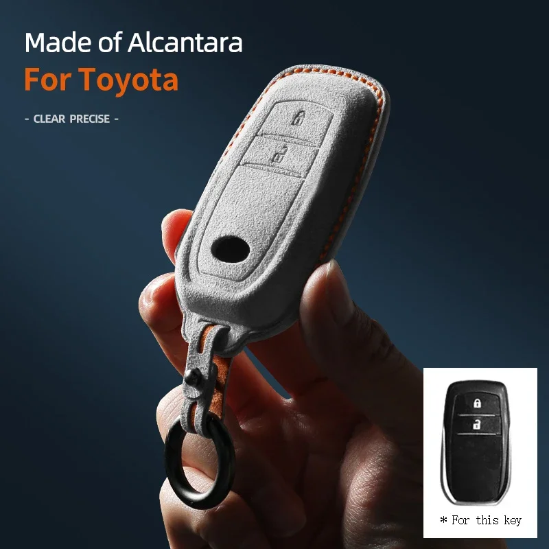 Funda de llave de coche Alcantara para Toyota Hilux Revo Innova Rav4 ...