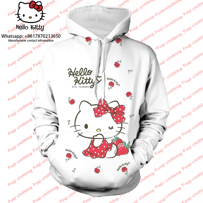 Suéter con capucha de Hello Kitty para niñas, abrigo suelto con ...