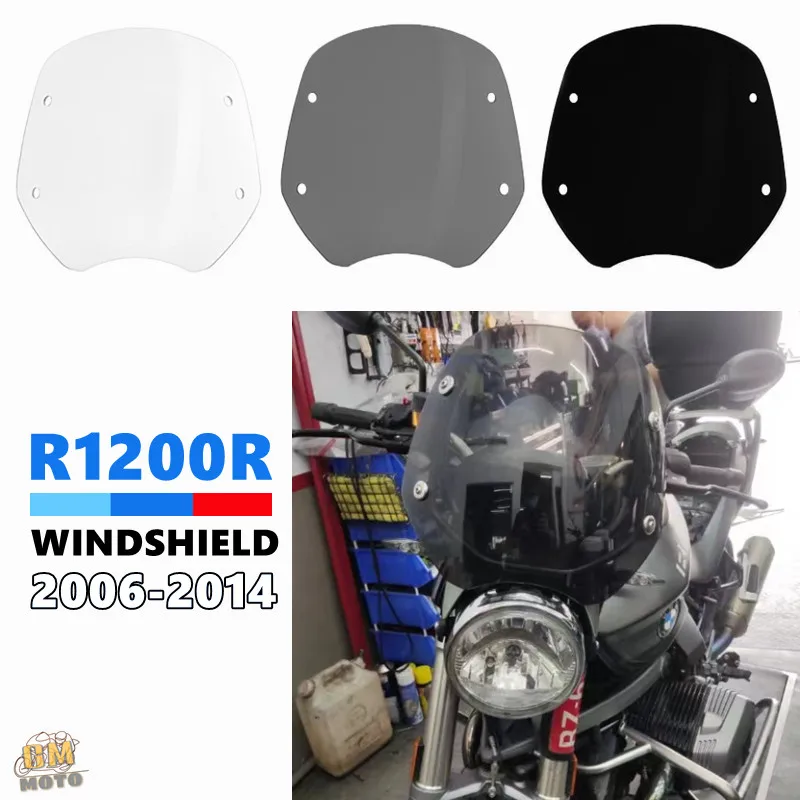 For-BMW-R1200R-R1200-1200-R-2006-2014-Motorcycle-Windshield-Windscreen ...