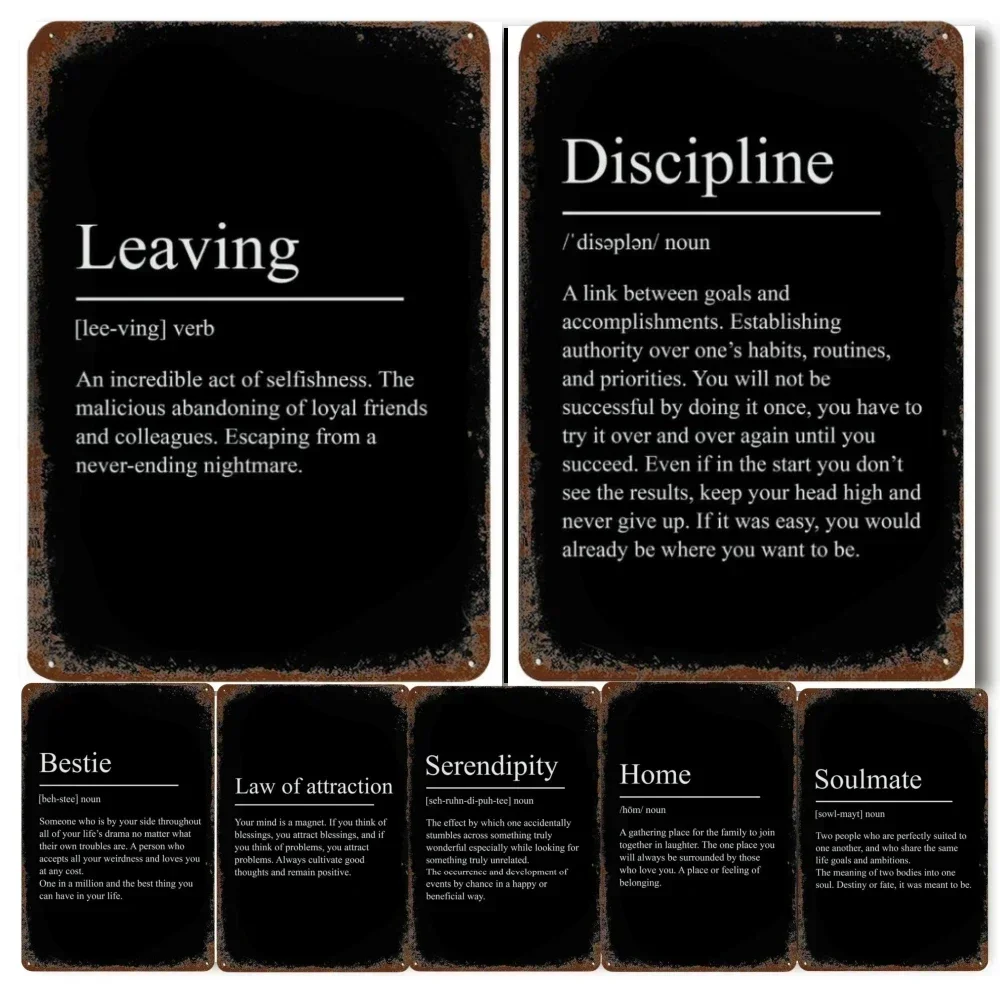 Minimalist-Text-Inspirational-Black-Metal-Signs-Posters-Success-Focus ...