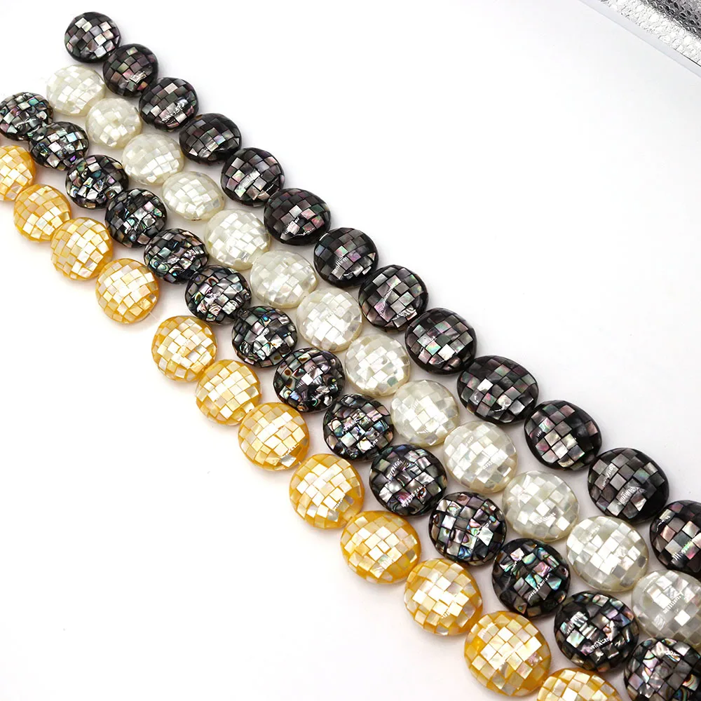 Natural-Abalone-Shell-Mosaic-Splicing-Flat-Round-Making-Ring-Loose ...