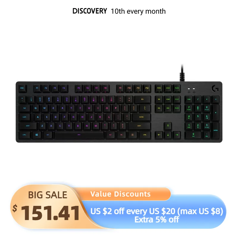 Logitech G512 / G513 Rgb Full Size Mechanical Gaming Keyboard Rgb ...