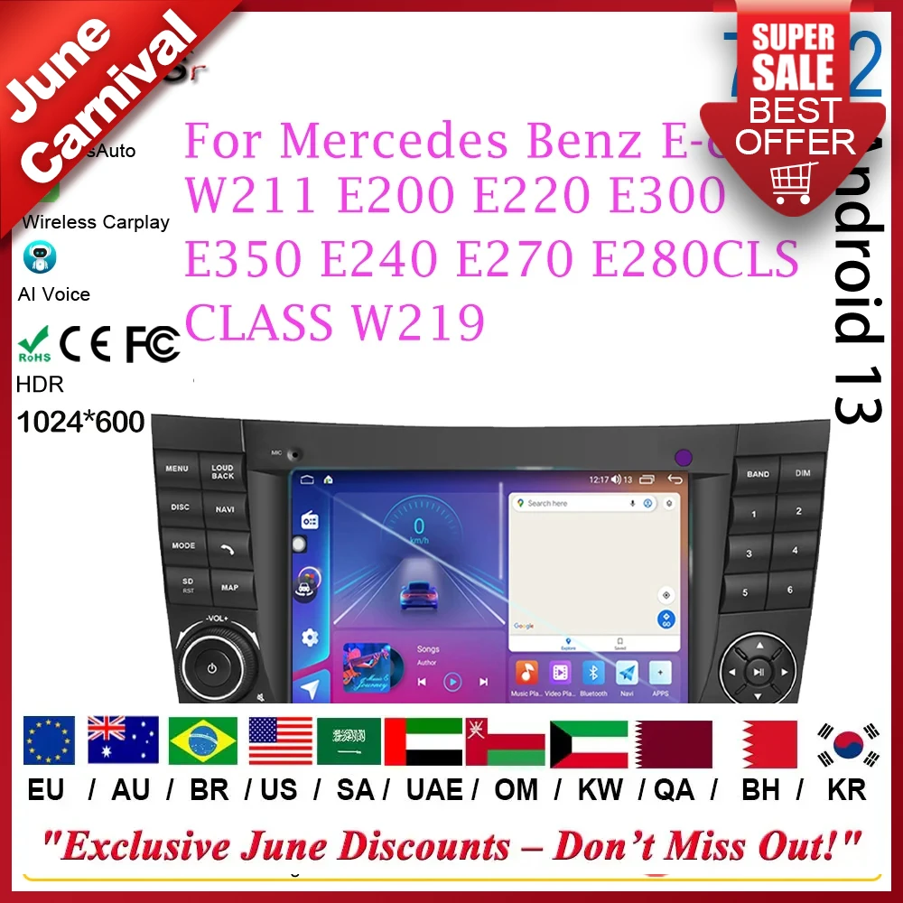 Android-For-Mercedes-Benz-E-class-W211-E200-E220-E300-E350-E240-E270 ...