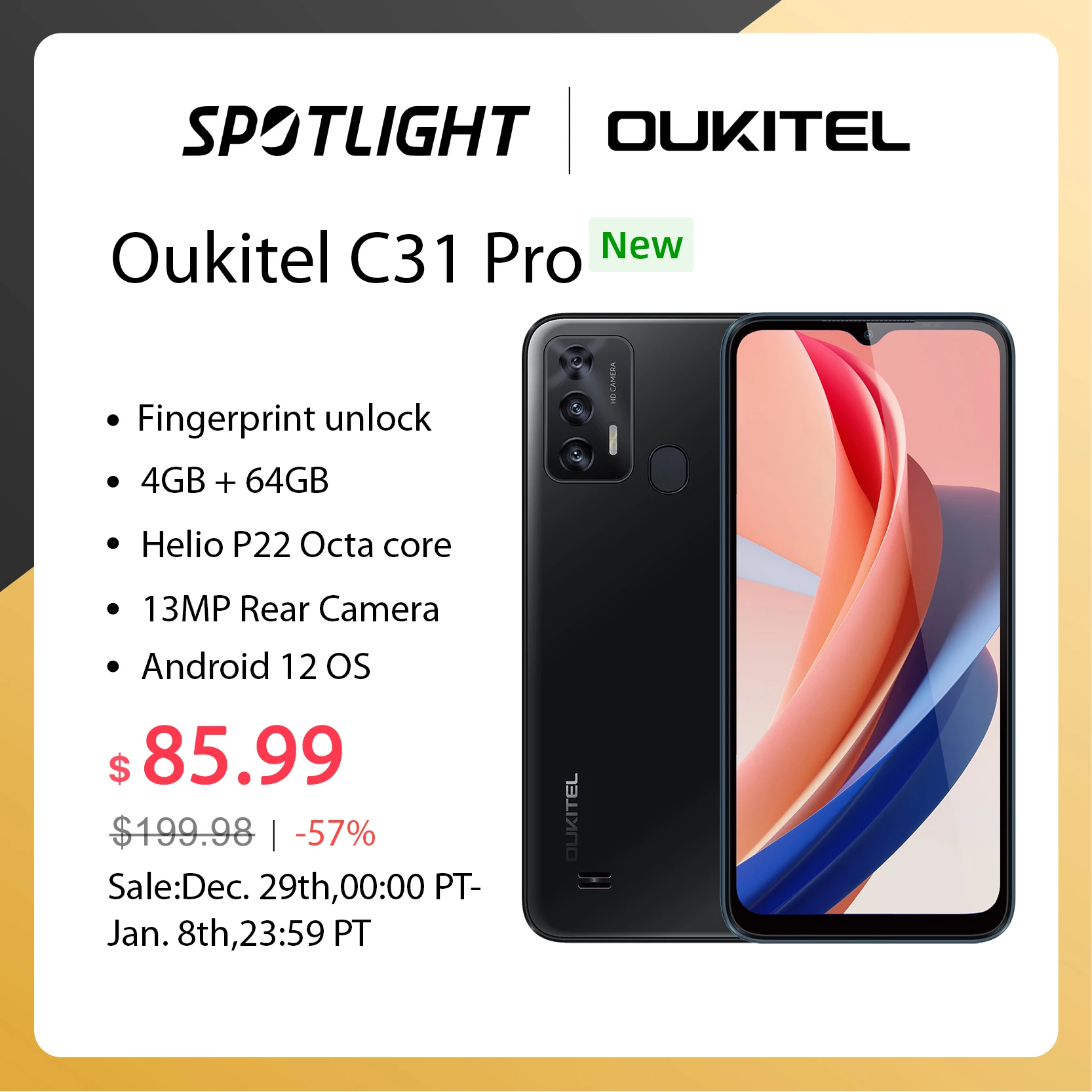 [world Premiere] Oukitel C31 Pro 4gb 64gb Smartphone 13mp Camera Mobile Phone 5150mah 6.517 Inch ...