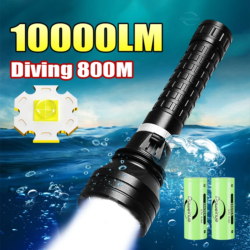 Super-Bright-10000LM-High-Power-LED-Diving-Flashlight-XHP199-Scuba ...