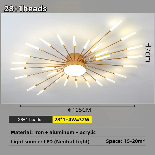 Firework Shaped LED Ceiling Light Chandeliers - Lighting4Home