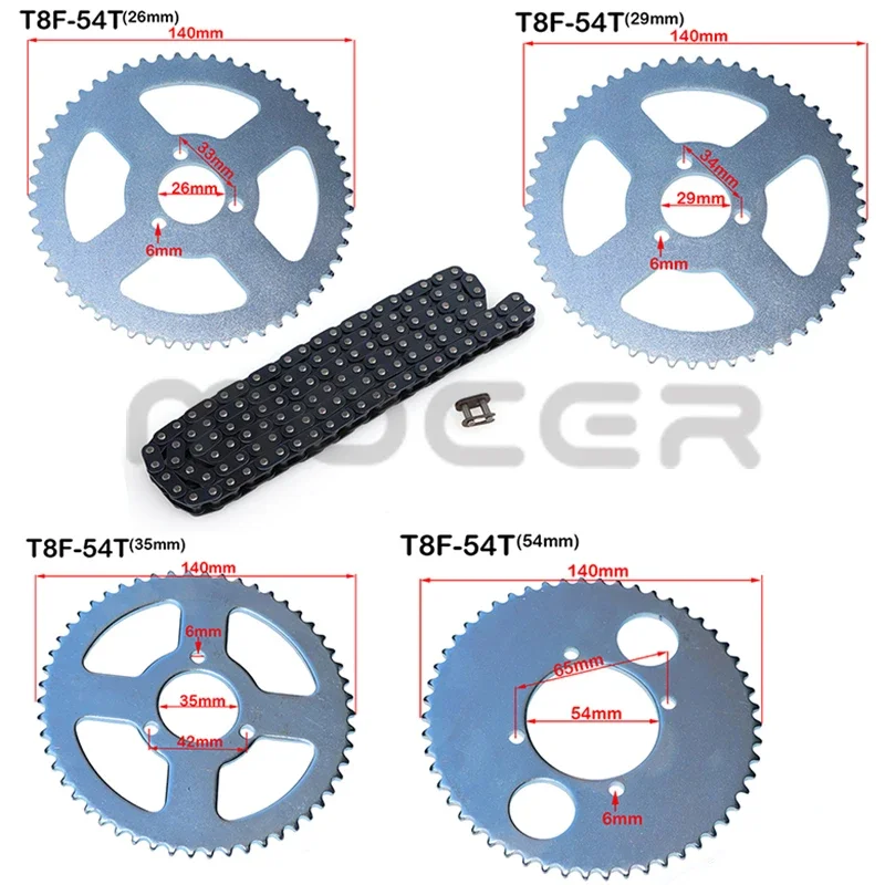 Motorcycle-T8F-54T-tooth-26mm-29mm-35mm-54mm-Rear-Chain-Sprocket-T8F ...