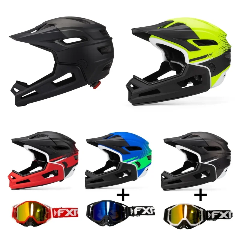 MTB-Full-face-Helmet-DH-Downhill-Bicycle-Helmet-Set-Safety-57-62cm-Anti ...